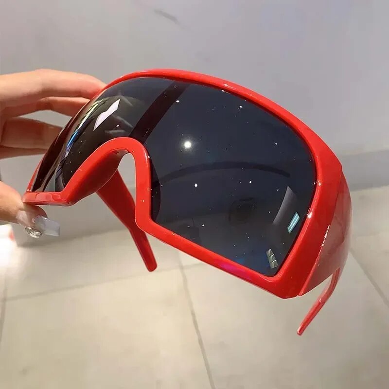 Oversized Futuristic Goggle 2023 New Wrap Round Mirror Monoblock ...