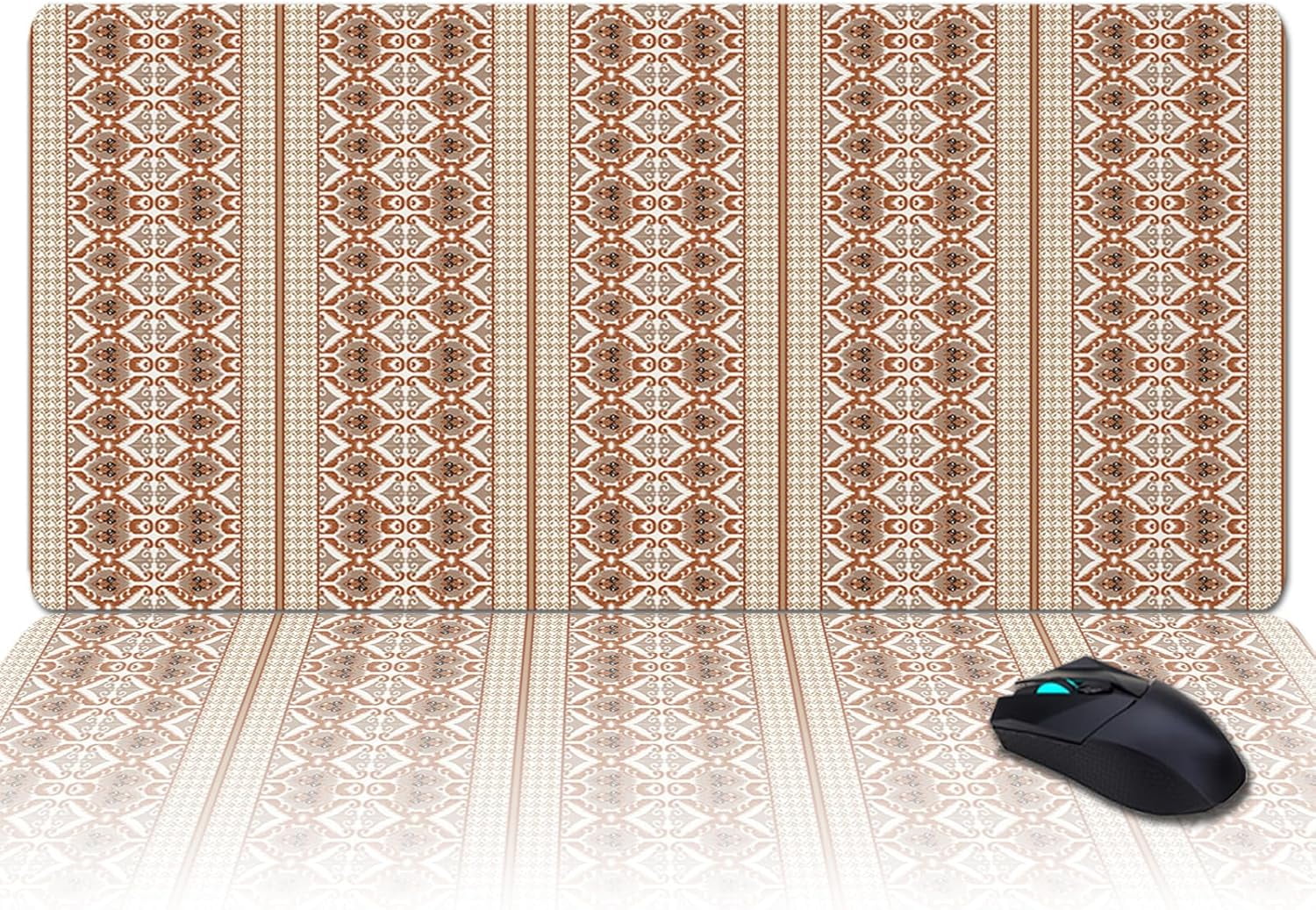 Oversized Gaming Mouse Pad Abstract Flower and Geometric Splice Pattern ...