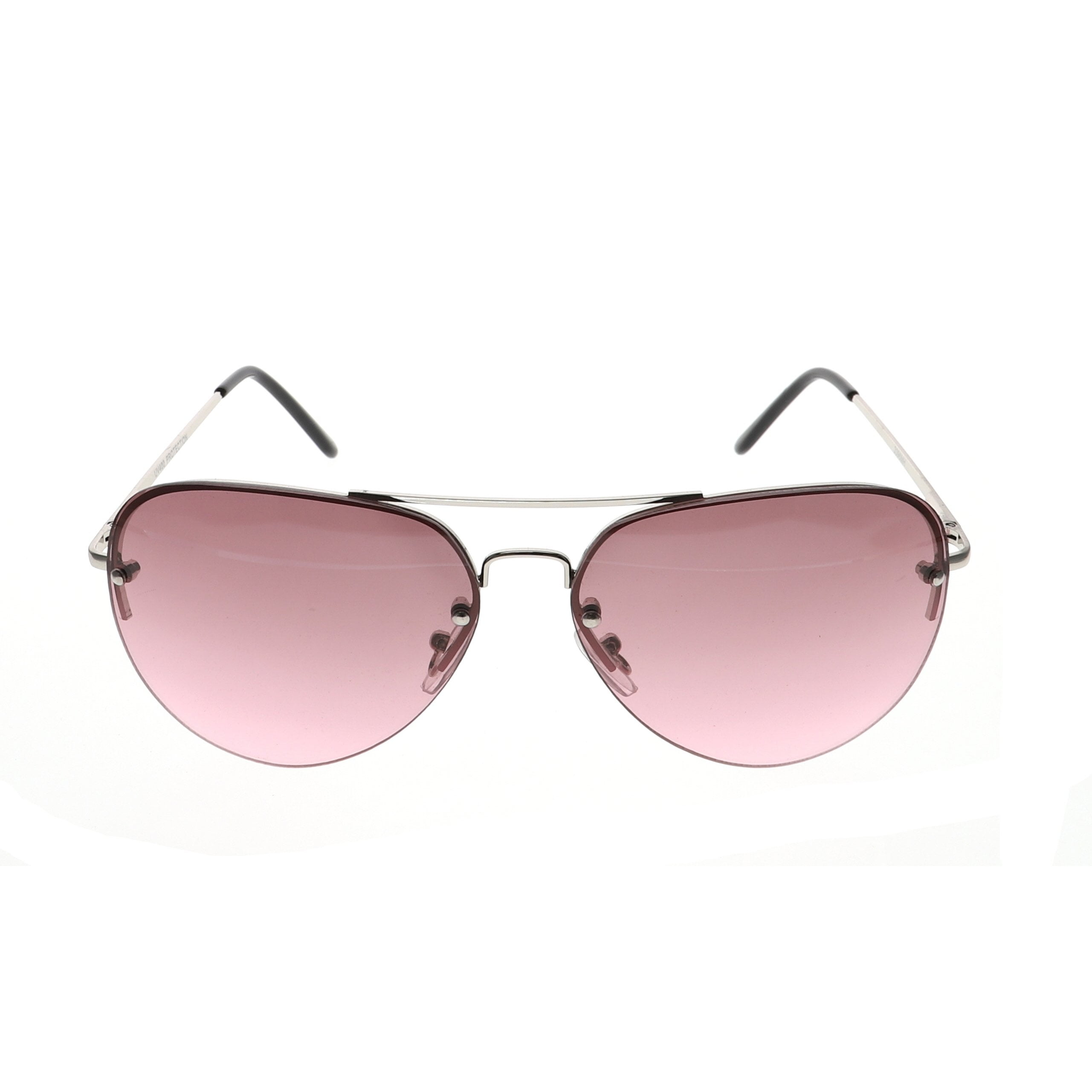 Oversized Gradient Lens Rimless Metal Frame Aviator Sunglasses ...