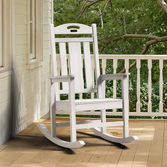Oversized HDPE Outdoor Rocking Chair, All-Weather High Back Porch ...