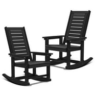 SERWALL Outdoor Rocking Chair, HDPE Weatherproof Patio Rocker, White ...