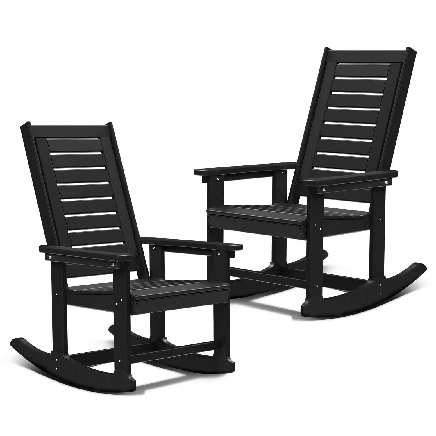 HDPE Oversized Rocking Chair Set, High Back, Indoor/Outdoor, Supports ...