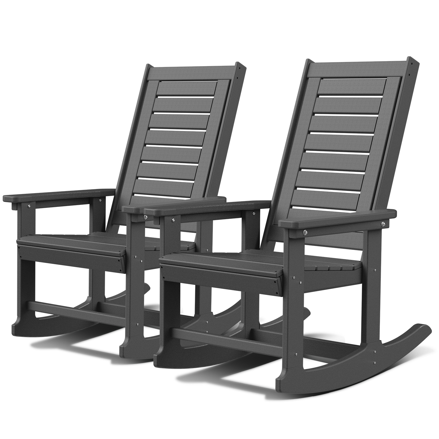 BizChair Contemporary Rocking Chair, All-Weather HDPE Indoor/Outdoor ...