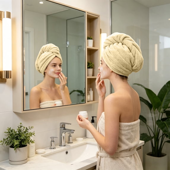 Oversized Hair Drying Towel - Soft Microfiber Absorbent Hair Wrap for ...