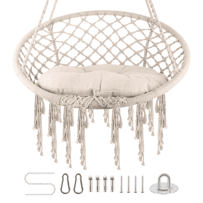 Oversized Hammock Chair with Memory Foam and Latex Blend Cushion ...