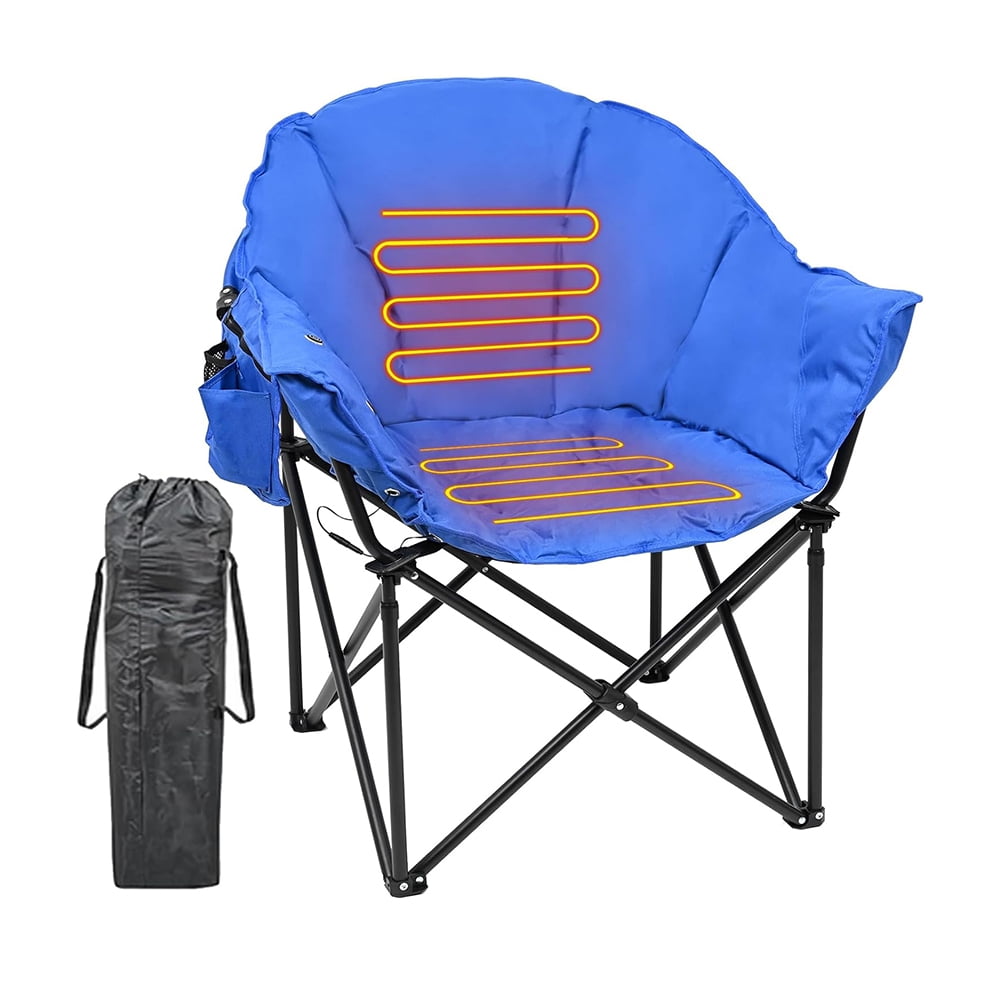 Oversized Heated Camping Chair, Heats Back and Seat, Padded Cushion ...