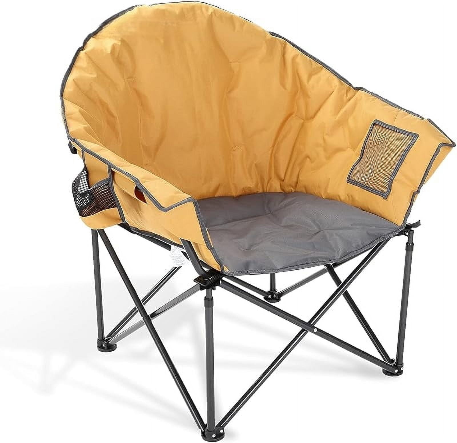 Oversized Heavy-Duty Club Folding Camping Chair w/External Pocket, Cup ...