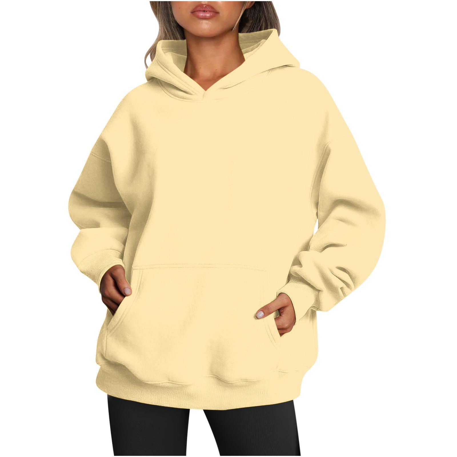 Oversized Hoodies for Women Casual Long Sleeve Solid Color Sweatshirts ...