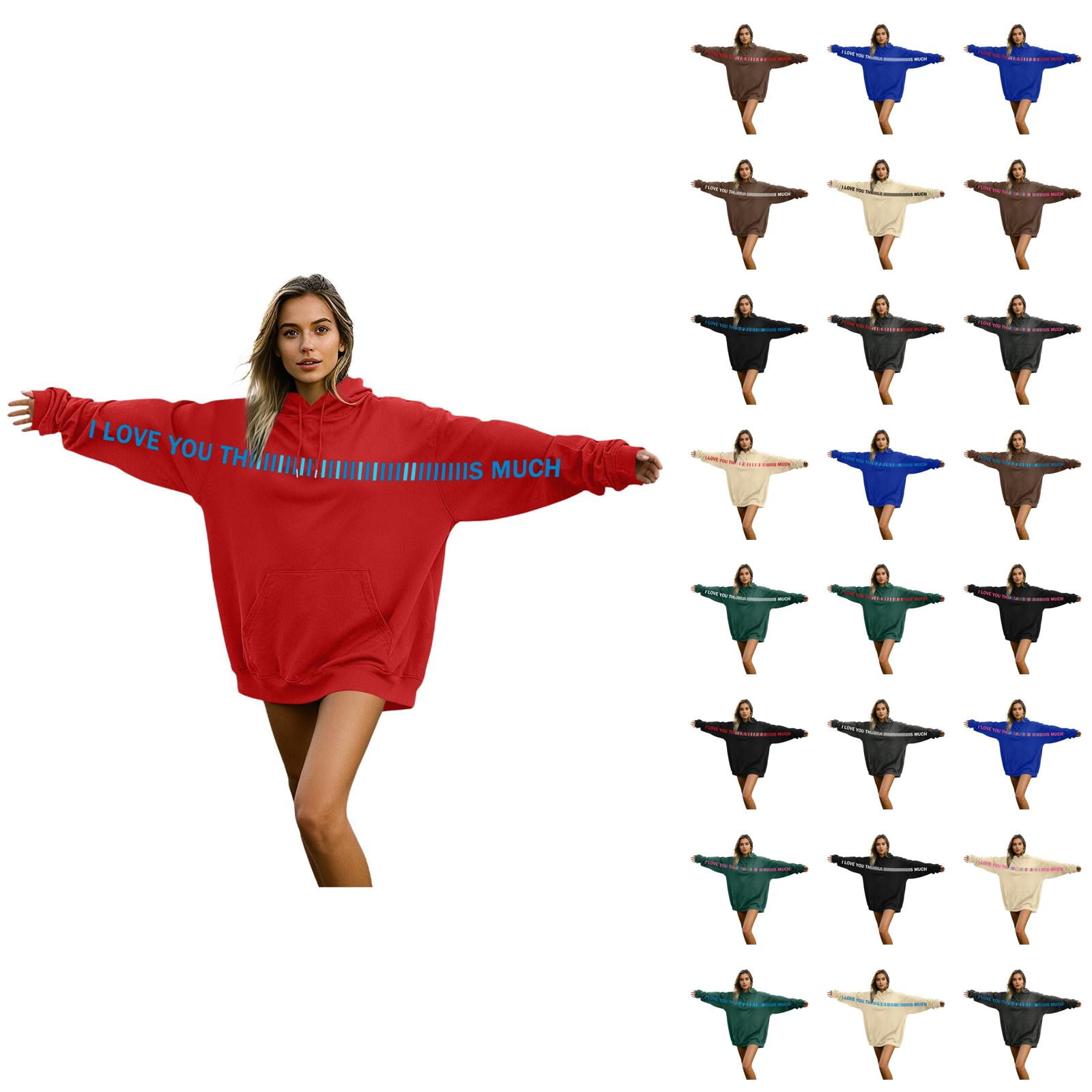 Oversized Hoodies for Women Men 2026 Fashion Long Sleeve Valentines I ...