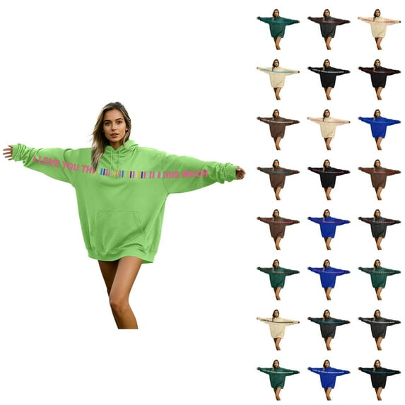 Oversized Hoodies for Women Men 2026 Fashion Long Sleeve Valentines I ...