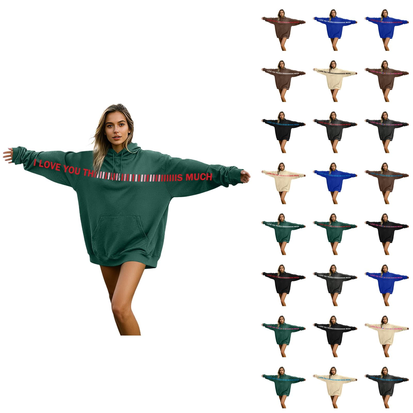 Oversized Hoodies for Women Men 2026 Fashion Long Sleeve Valentines I ...