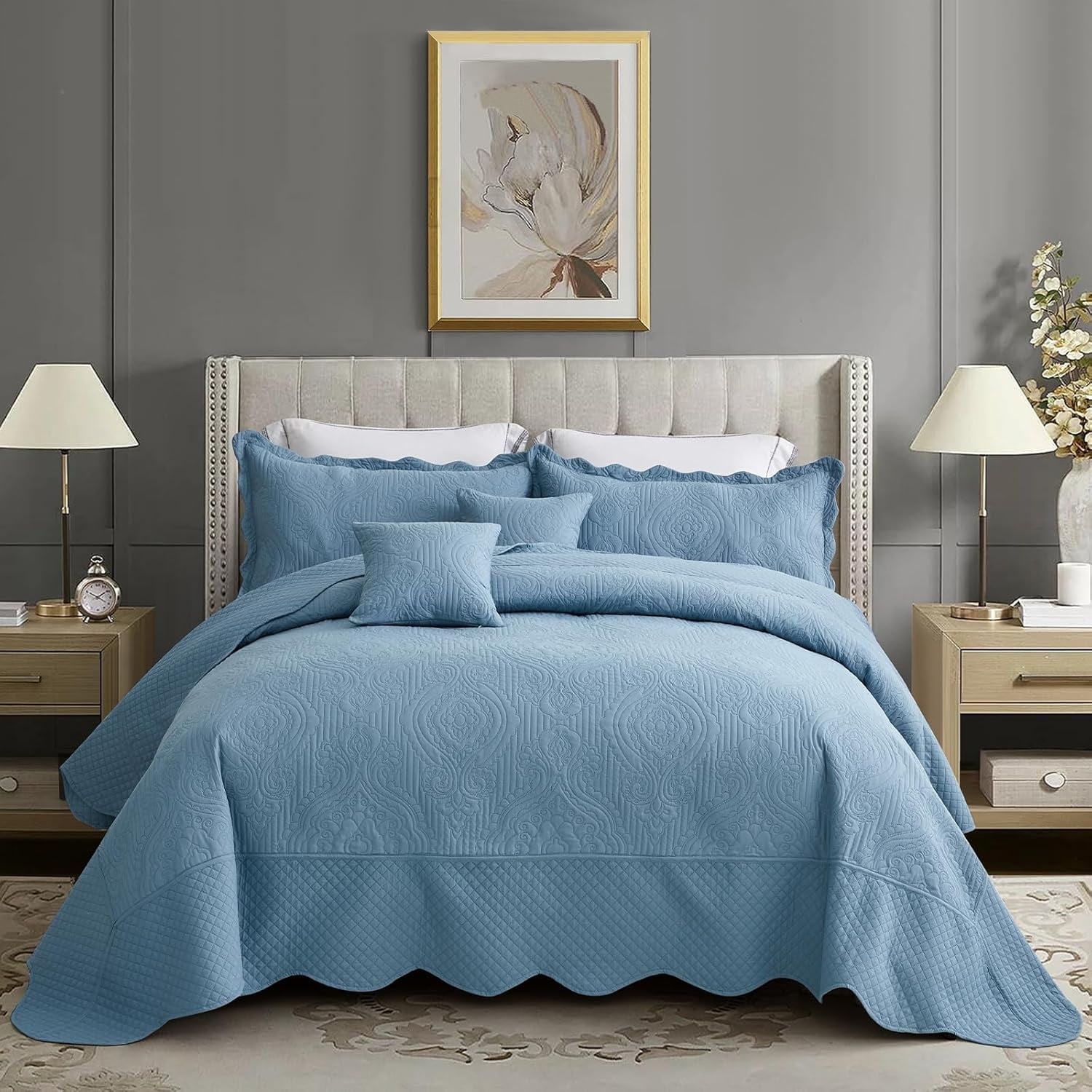 Oversized King Bedspread, Ultrasonic Coverlet Bedding Set, Lightweight ...