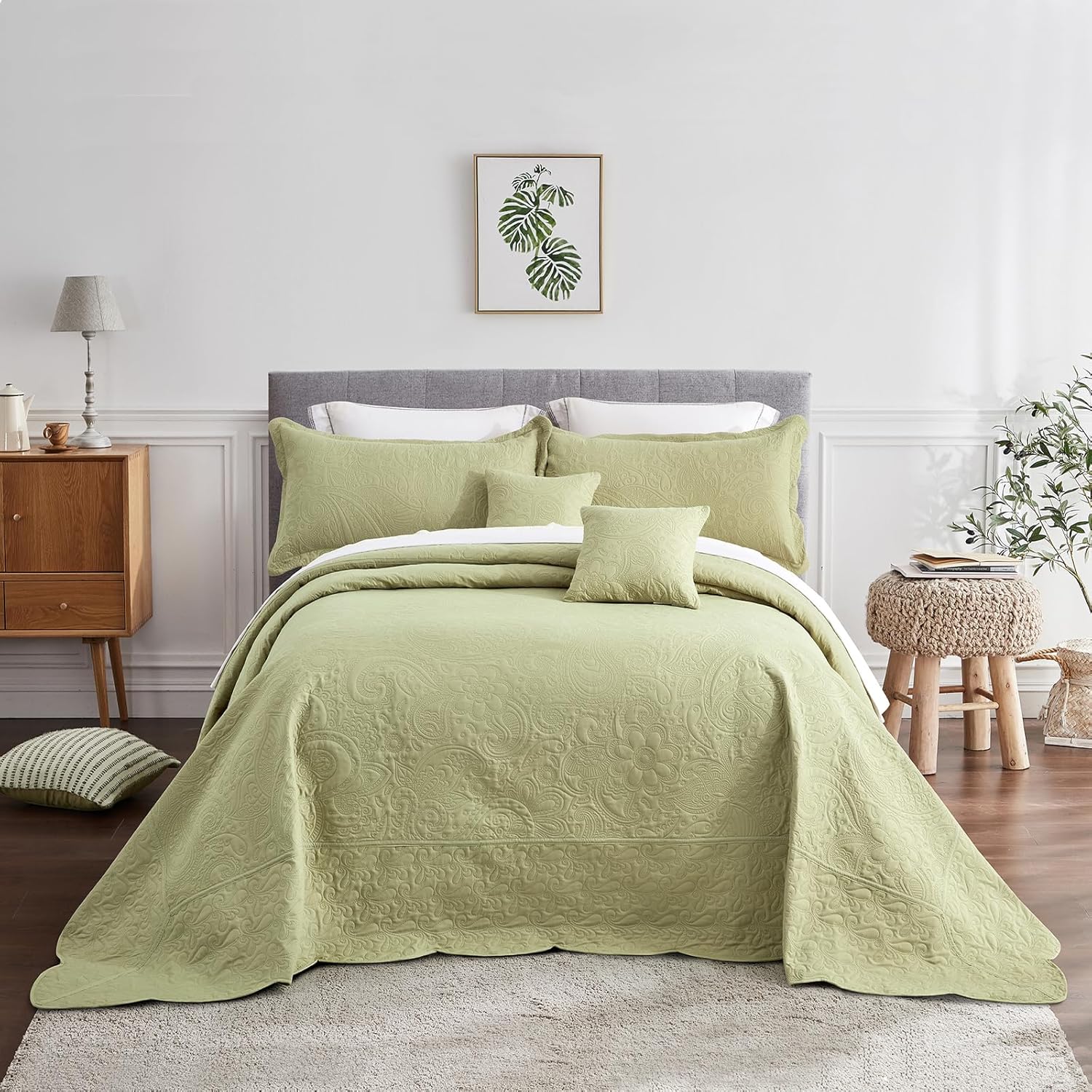 Oversized King Bedspread, Ultrasonic Lightweight Bedding Cover, Pattern ...