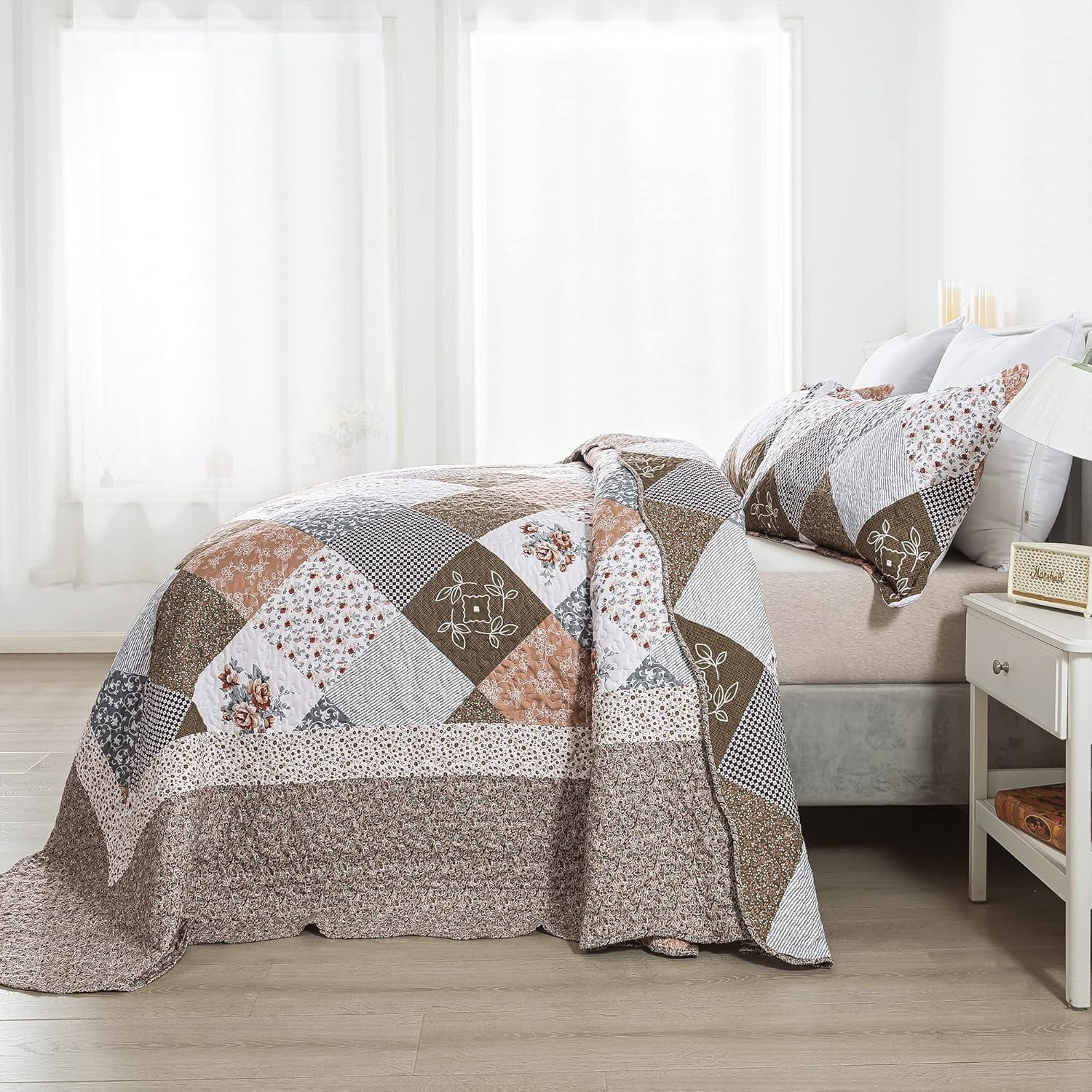 Oversized King Bedspreads 120x120-3 Pcs California King Quilt, Extra ...