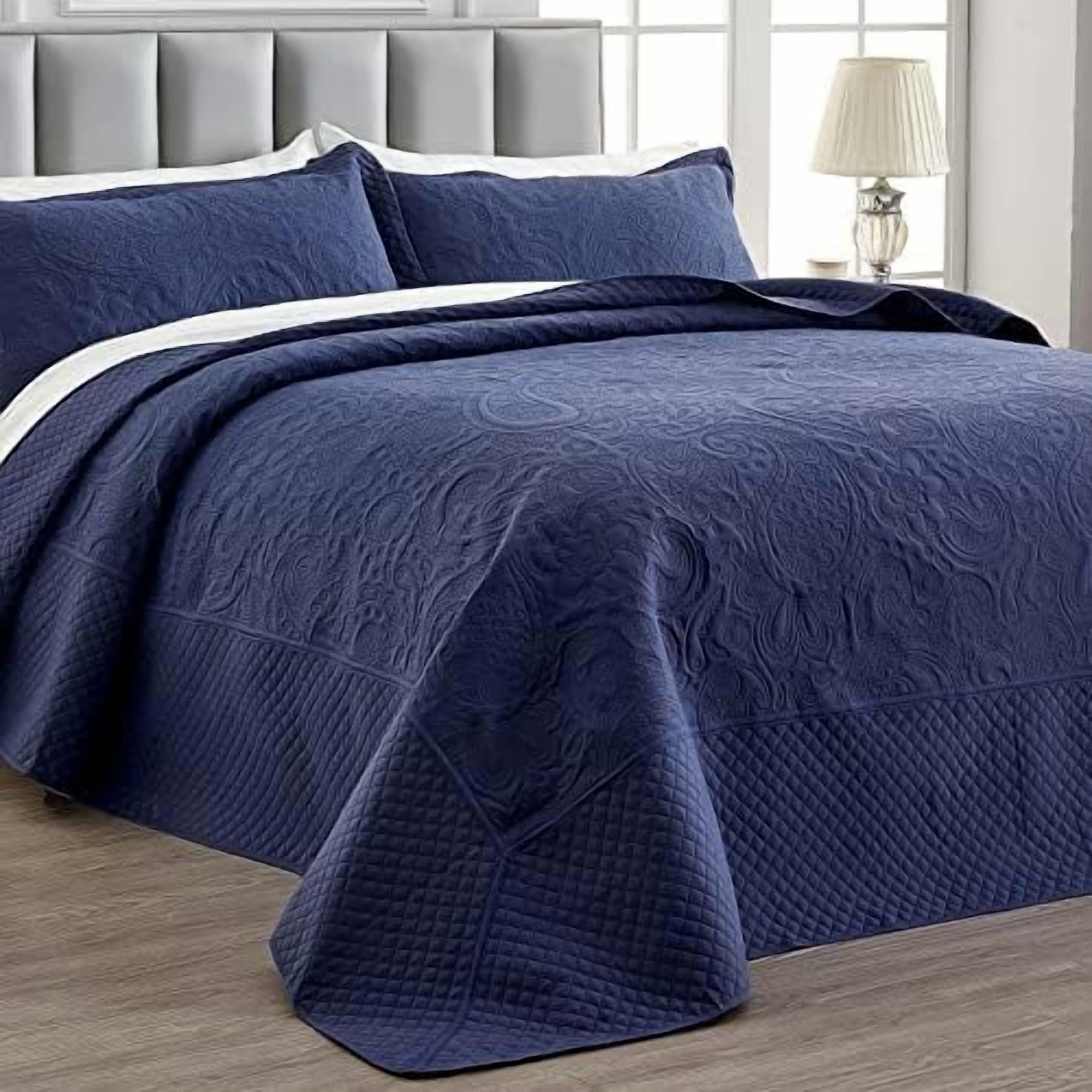 Oversized King Bedspreads, 3 Piece Soft Microfiber Lightweight ...