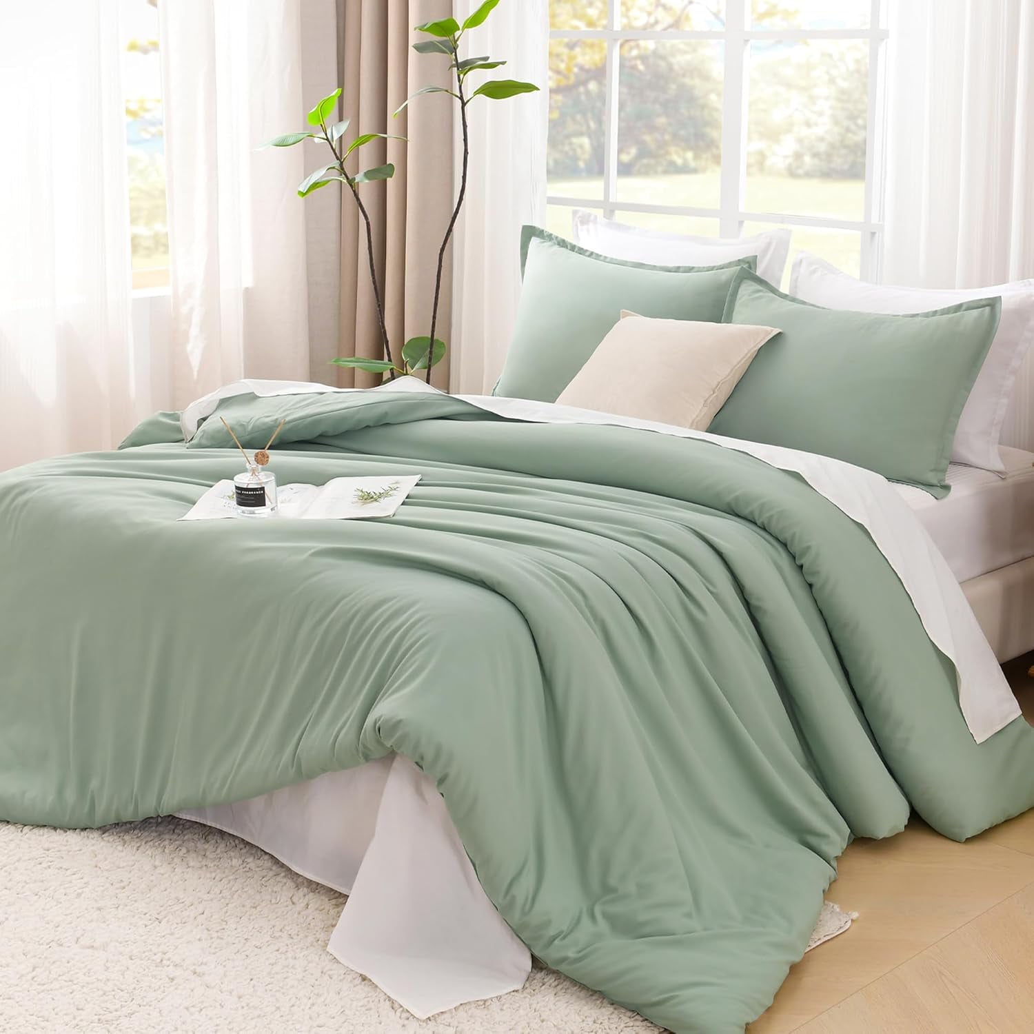Oversized King Comforters Emerald Green Super King Plus Size, 3 Pieces ...