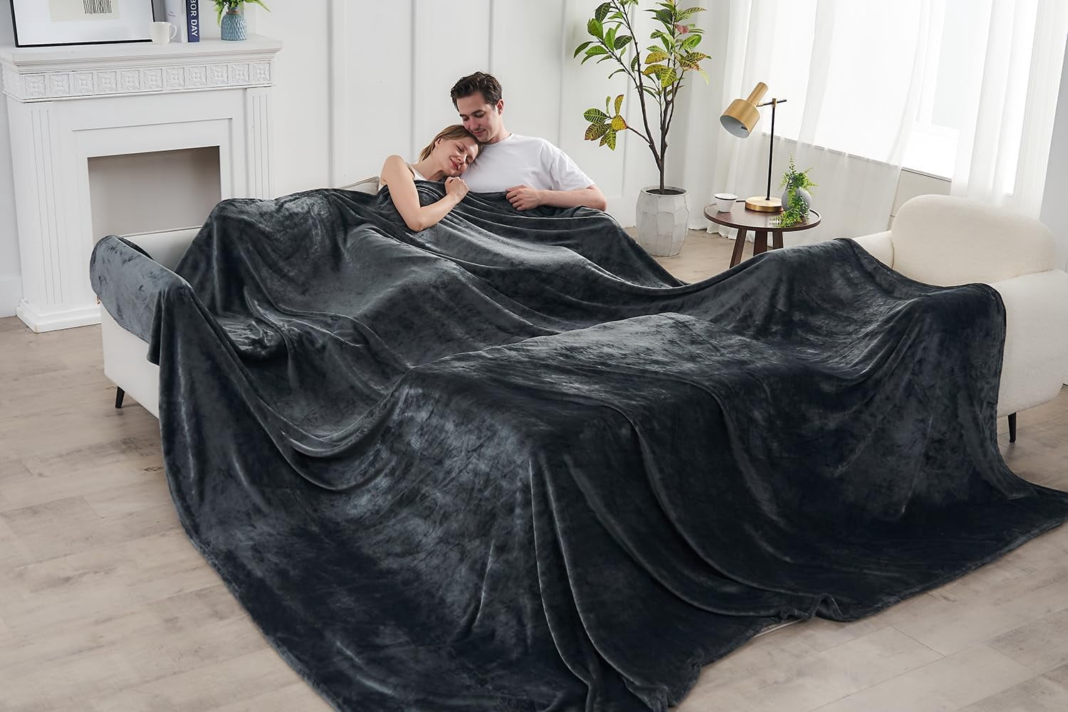 Oversized King Fleece Blanket 120"x120" (10'x10') - Giant Flannel Throw ...