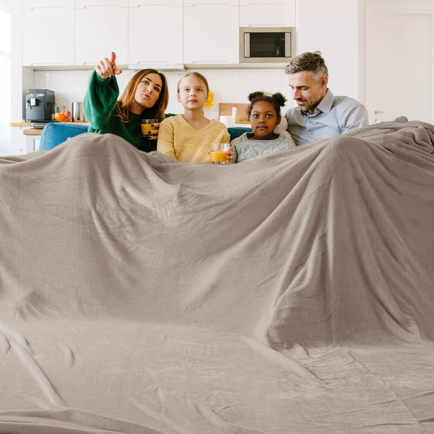 Oversized King Fleece Blanket 120"x120" - Soft Cozy Extra Large Throw ...