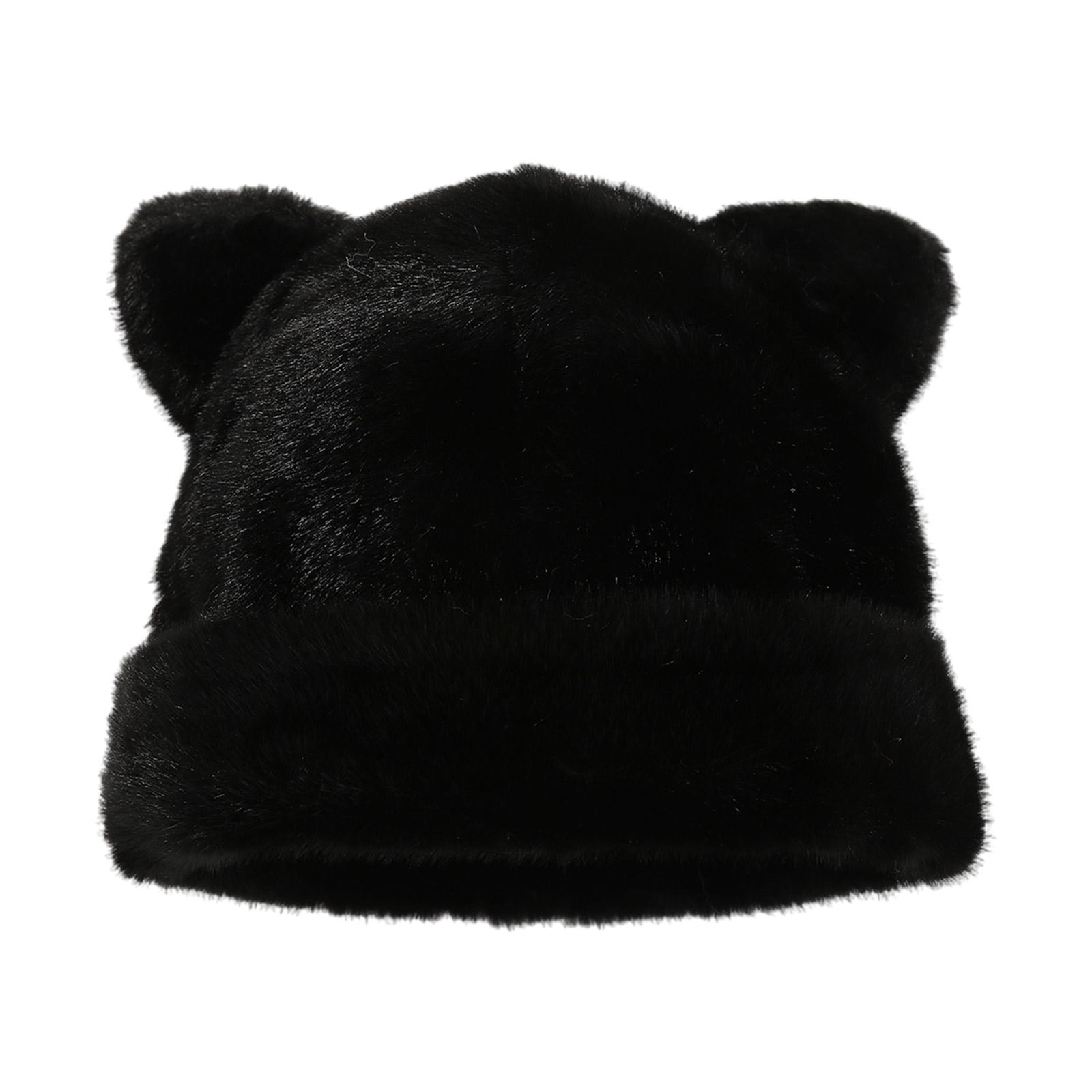 Oversized Kitten Hat with Ear Color Skiing Hat Furry Caps Cartoon Photo ...