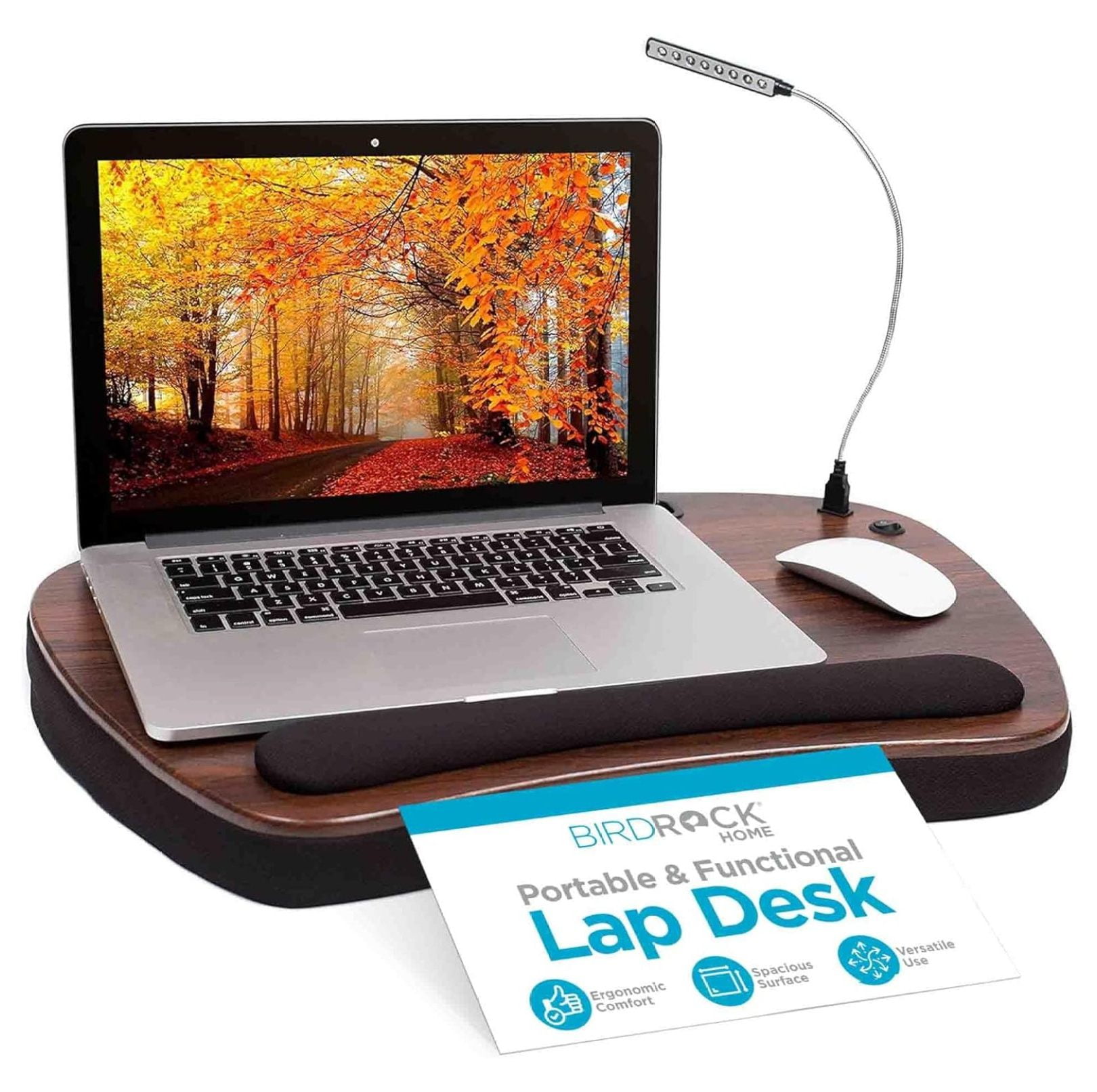 Oversized Lap Desk with Memory Foam Cushion & Detachable USB Light ...