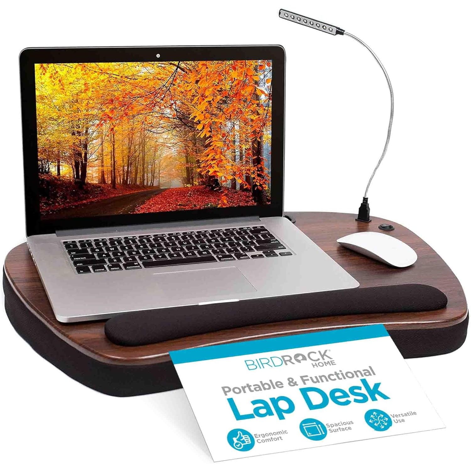 Oversized Lap Desk with Memory Foam Cushion & Detachable USB Light ...