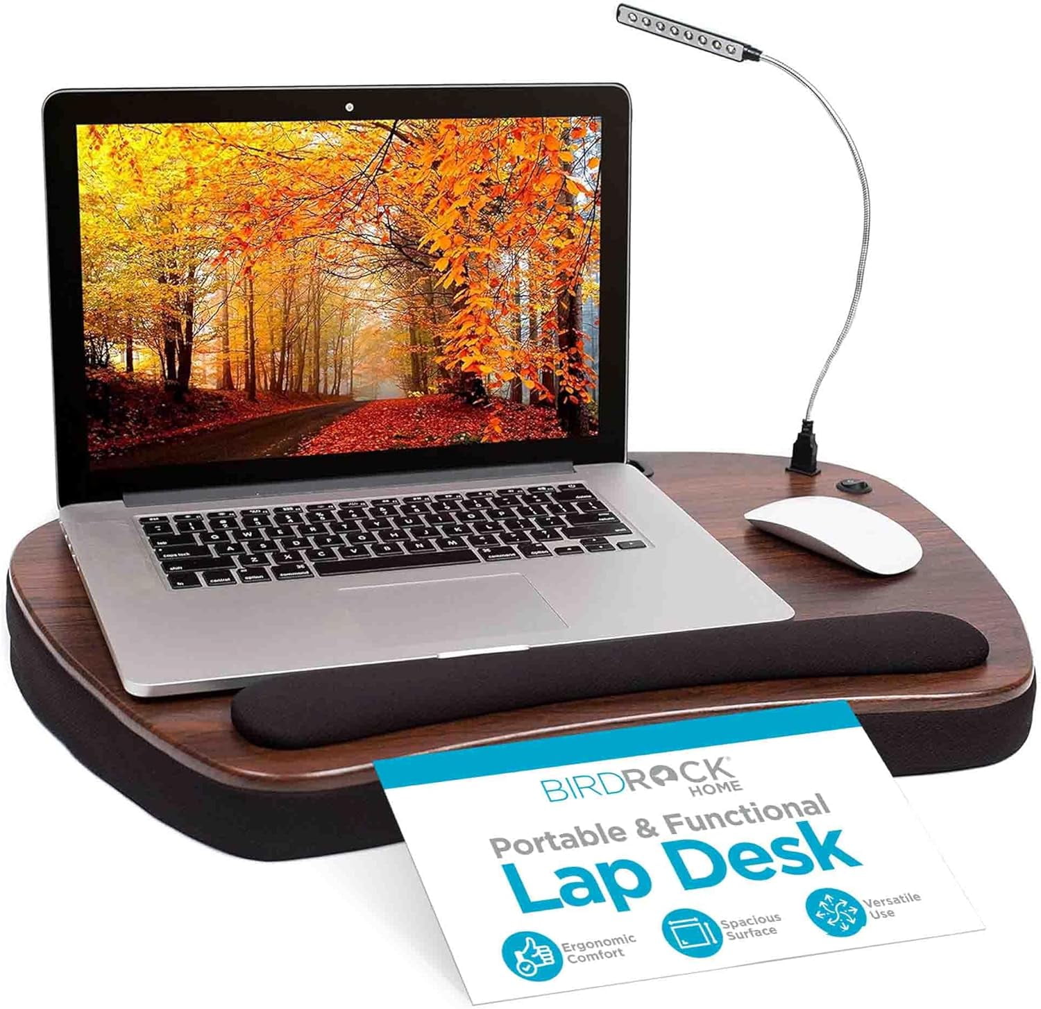 Oversized Lap Desk with Memory Foam Cushion & Detachable USB Light ...
