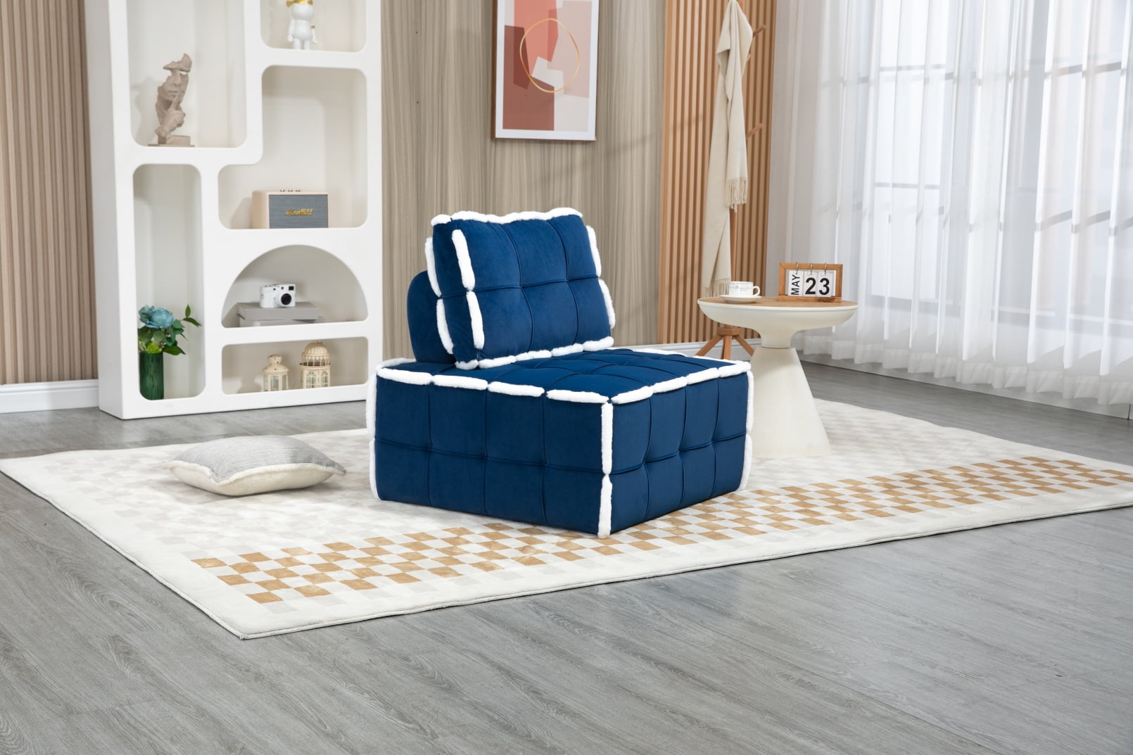 Oversized Leisure Single Sofa with Moveable Backrest Pillow, Modular ...