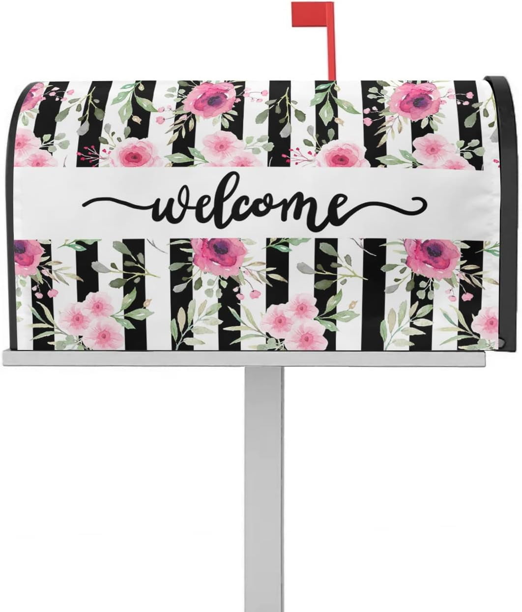 Oversized Magnetic Mailbox Cover | 21x25.5 Inch | Welcome Spring Pink ...