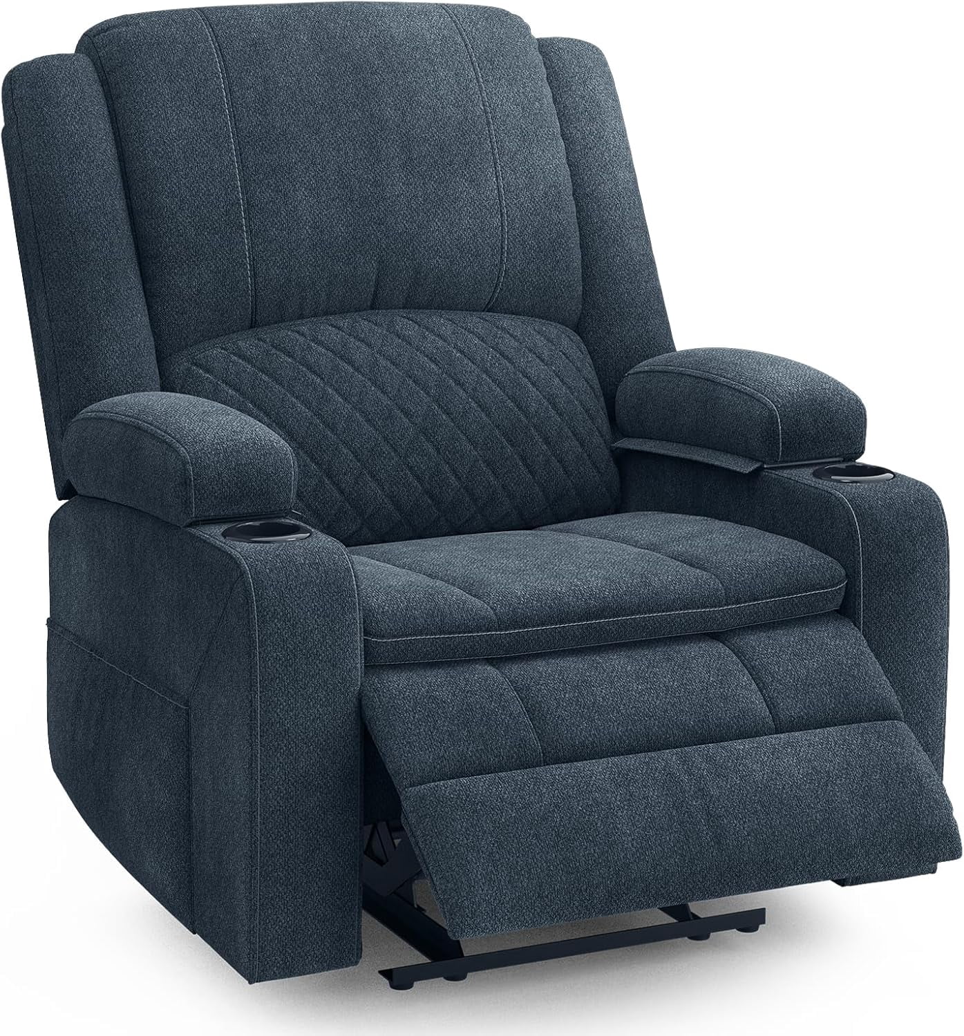 Oversized Manual Recliner, 3-Position Recliner with Hidden Arm Storage ...