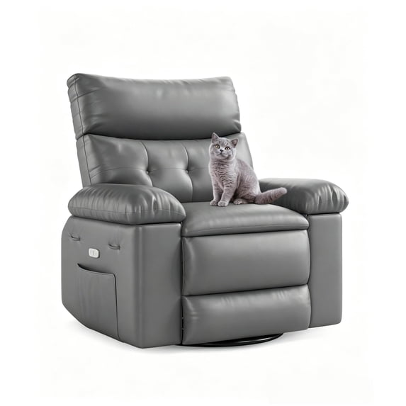 Oversized Manual Recliner, Soft Upholstered Recliner Chair, 360° Swivel ...