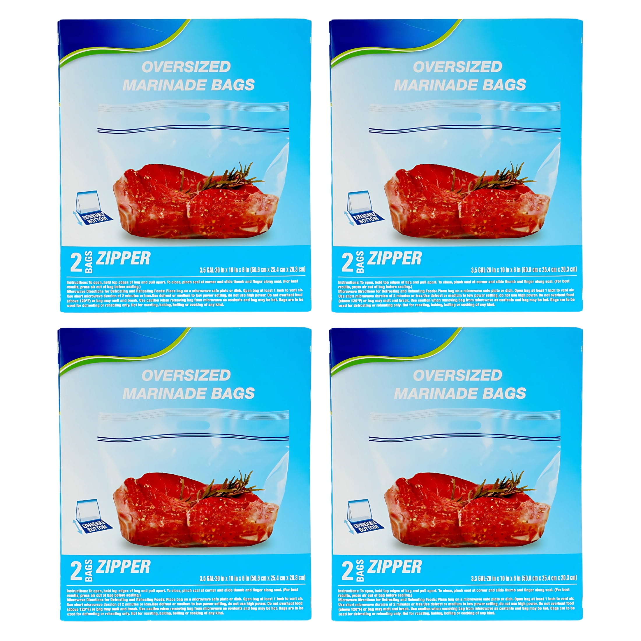 Oversized Marinade Bags 20x10x8 Inches 2 count Each Box with Expandable ...