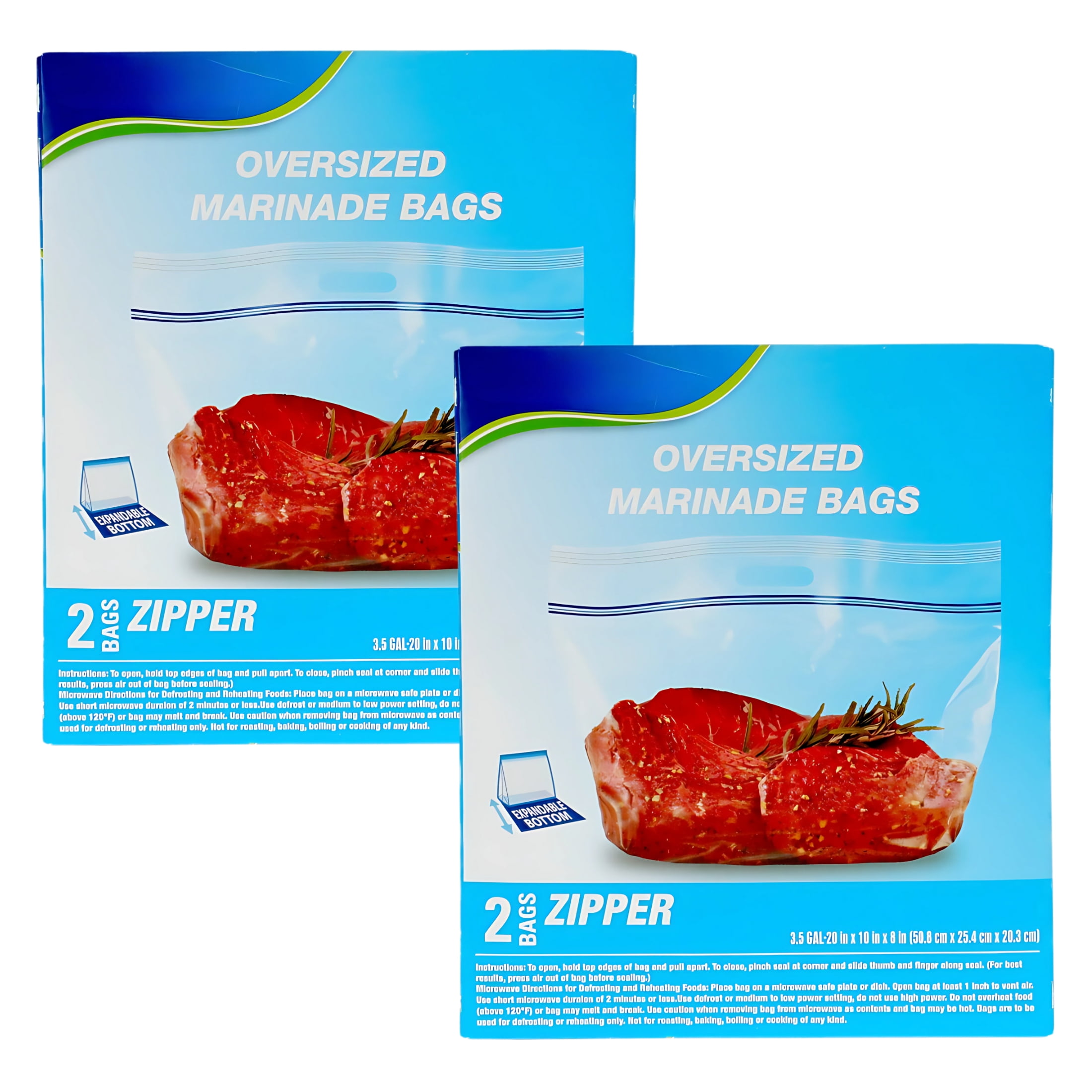Oversized Marinade Bags 20x10x8 Inches 2 count Each Box with Expandable ...