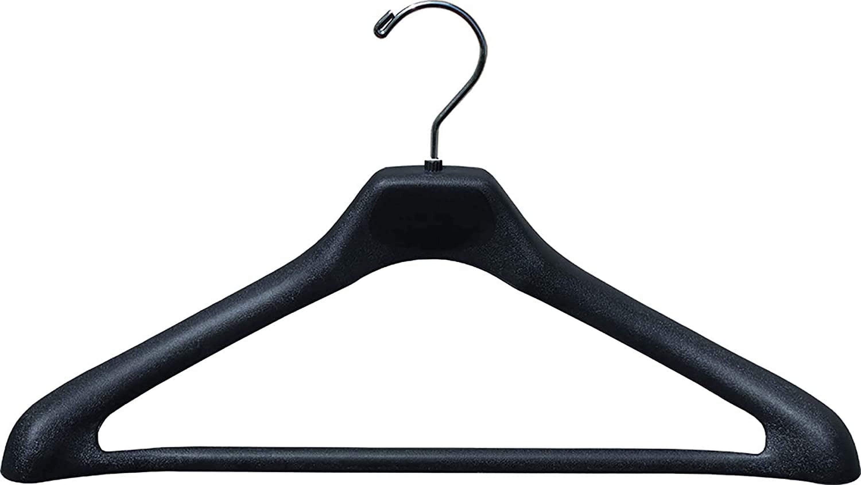 Oversized Matte Black Plastic Suit Hanger with Bar and Wide Shoulder in ...