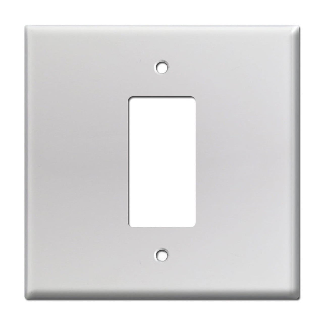 2 Gang Center Decora Metal Switch Plate 5.5” White Jumbo Size Smooth ...