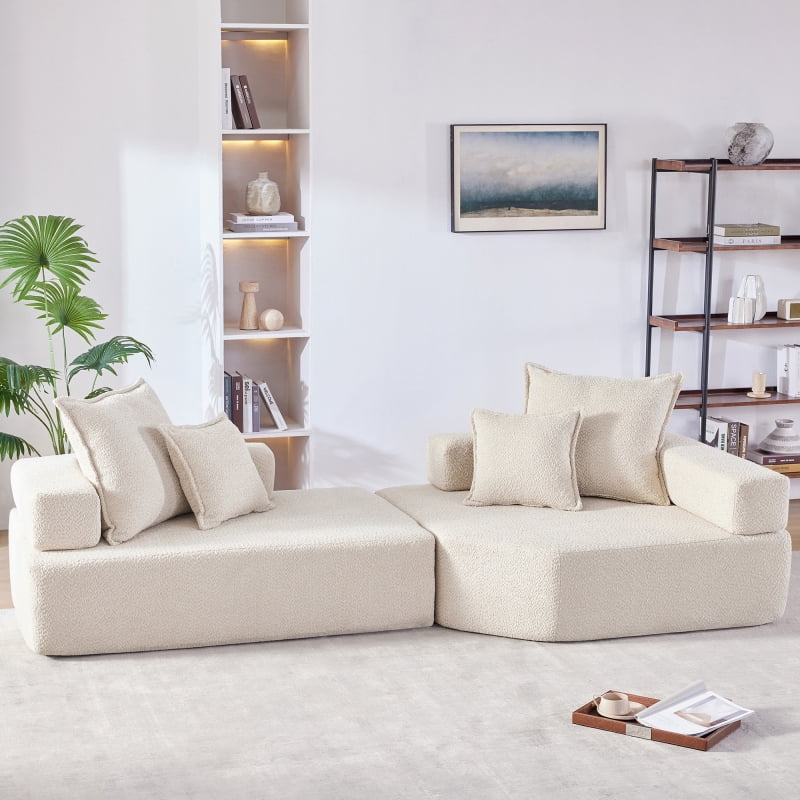 Oversized Modular L Shaped Sectional Sofa,Luxury Boucle Floor Couch Set ...