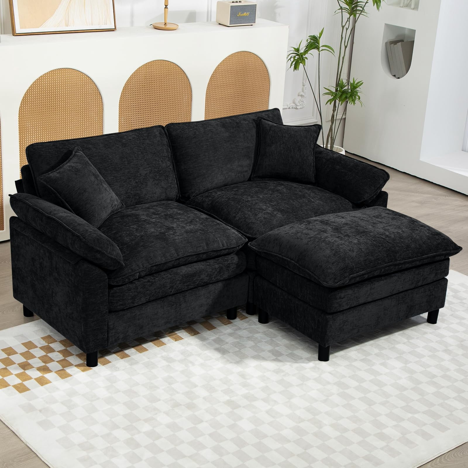 Oversized Modular Sectional Sofa, 80 Inch L Shaped Cloud Couch Set, 2 ...