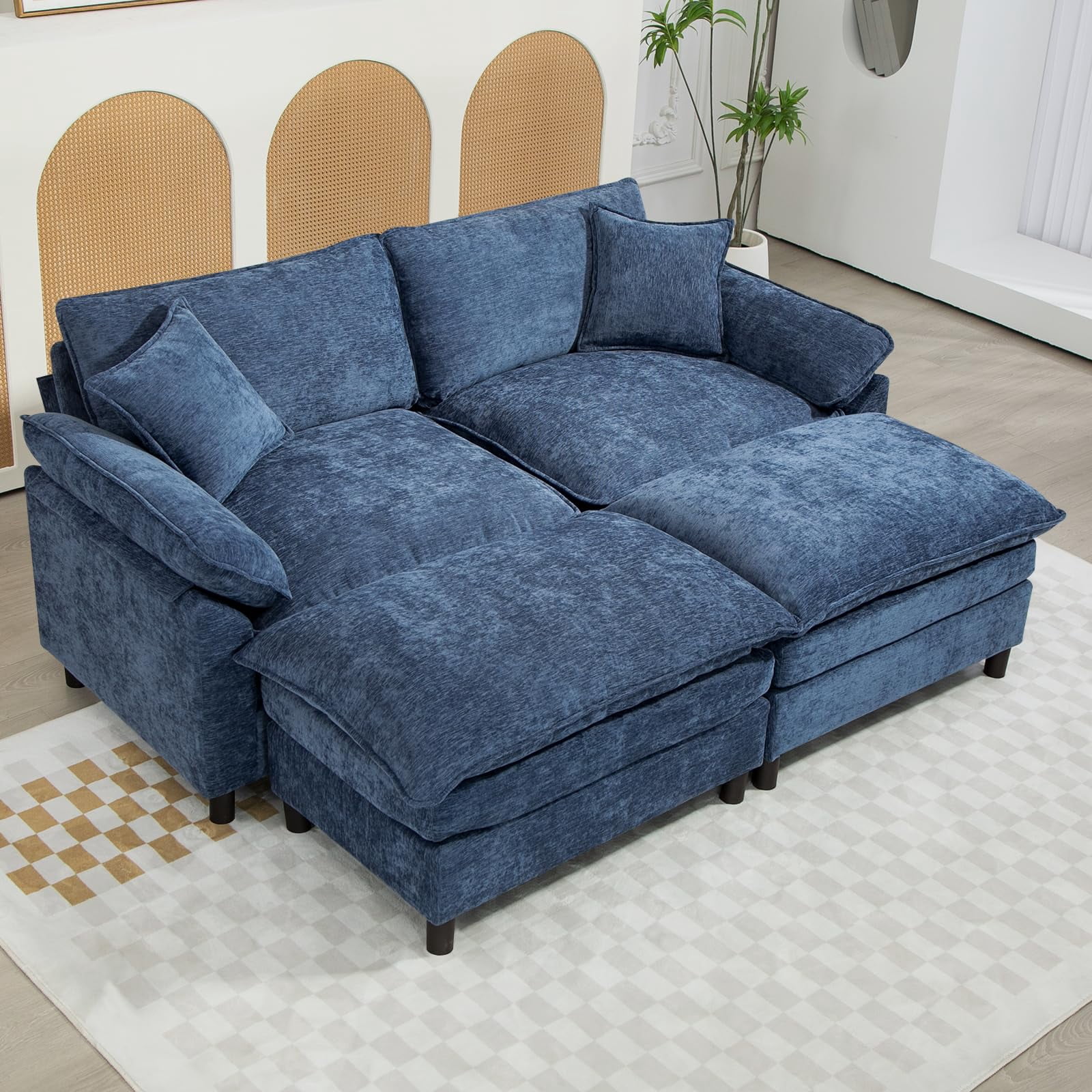 Oversized Modular Sectional Sofa, 80 Inch U Shaped Cloud Couch Set, 2 ...