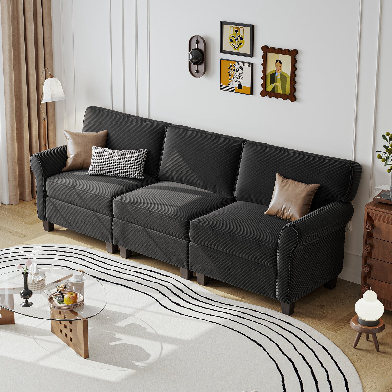Oversized Modular Sectional Sofa Couch with Deep Seats, 3 Seat Modern ...