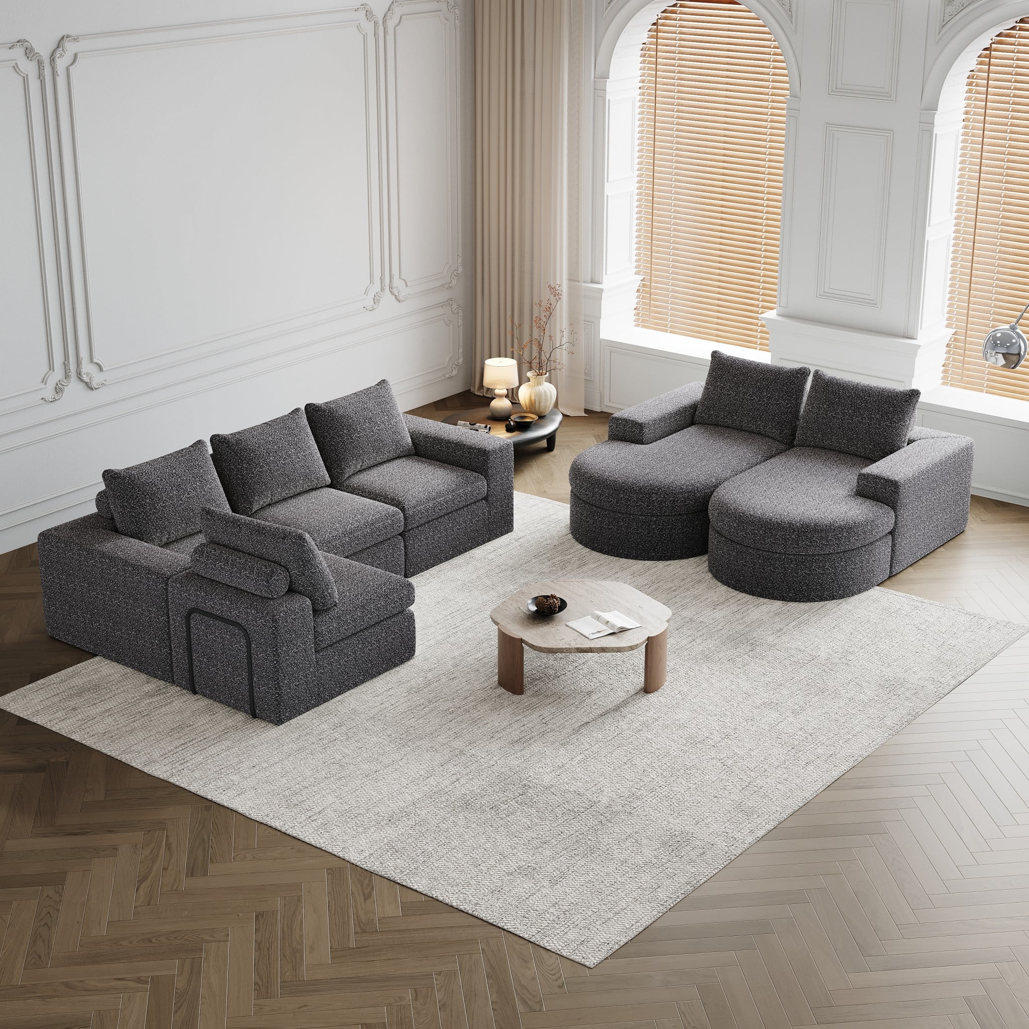 Oversized Modular Sectional Sofa with L Shape Chaise, Modern Cloud ...