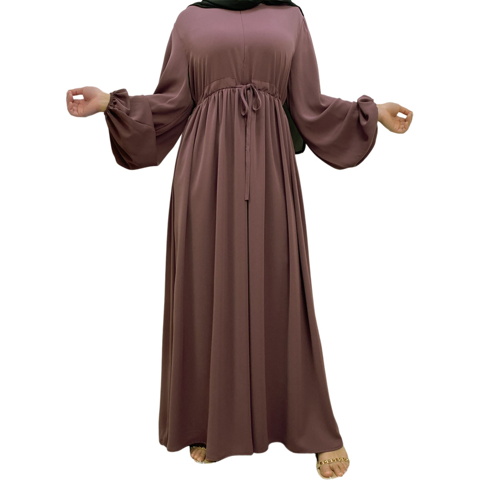 Oversized Prayer Abaya Women's Khimar Belted Pure Color Hijab Dress ...