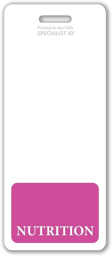 Oversized Nutrition Badge Buddy - Vertical Extra Large Badge Buddies ...