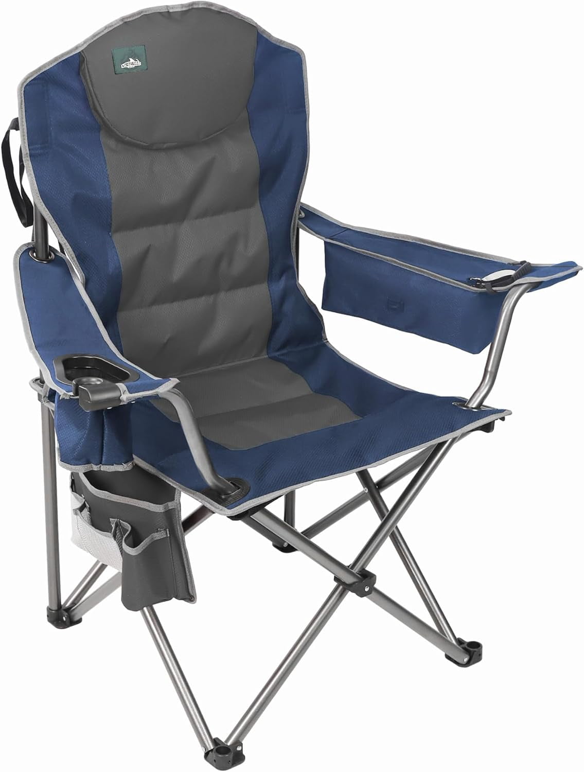 Oversized Outdoor Folding Chair with Padded Seat, Cup Holder, Insulated ...