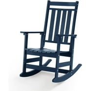 SERWALL Outdoor Rocking Chair, HDPE Weatherproof Patio Rocker, White ...