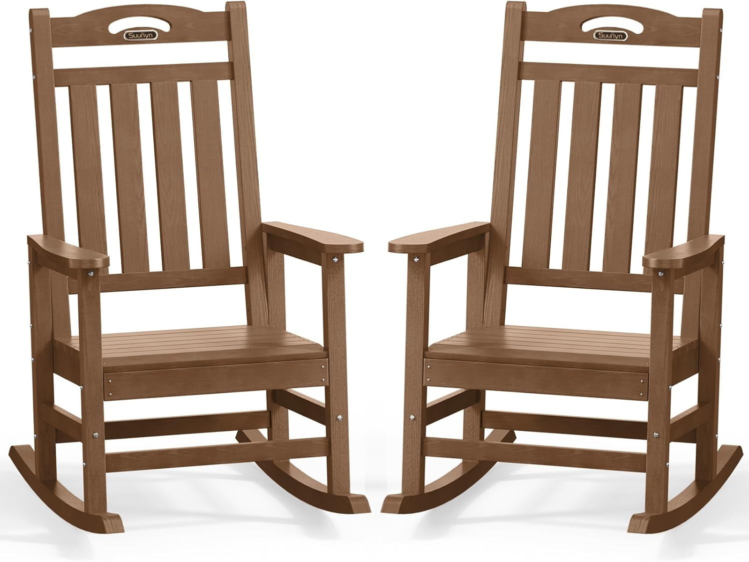 Oversized Outdoor Rocking Chair Set of 2, High Back Porch Rocker Chair ...
