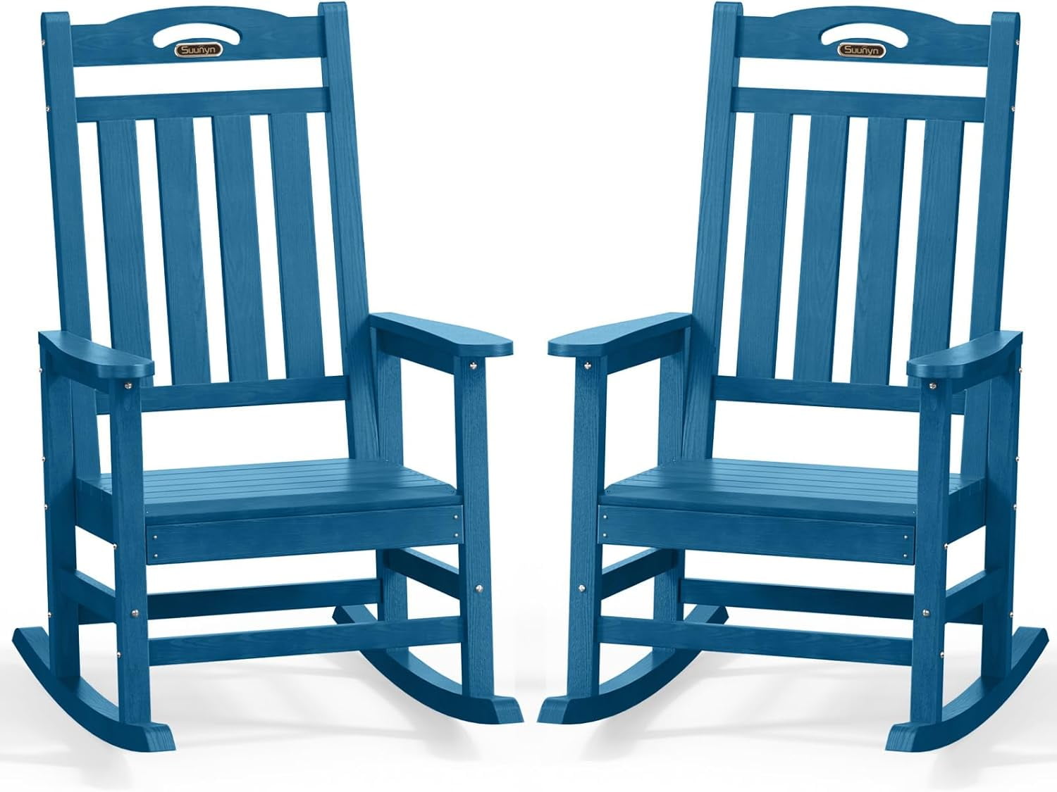 Oversized Outdoor Rocking Chair Set of 2, High Back Porch Rocker Chair ...
