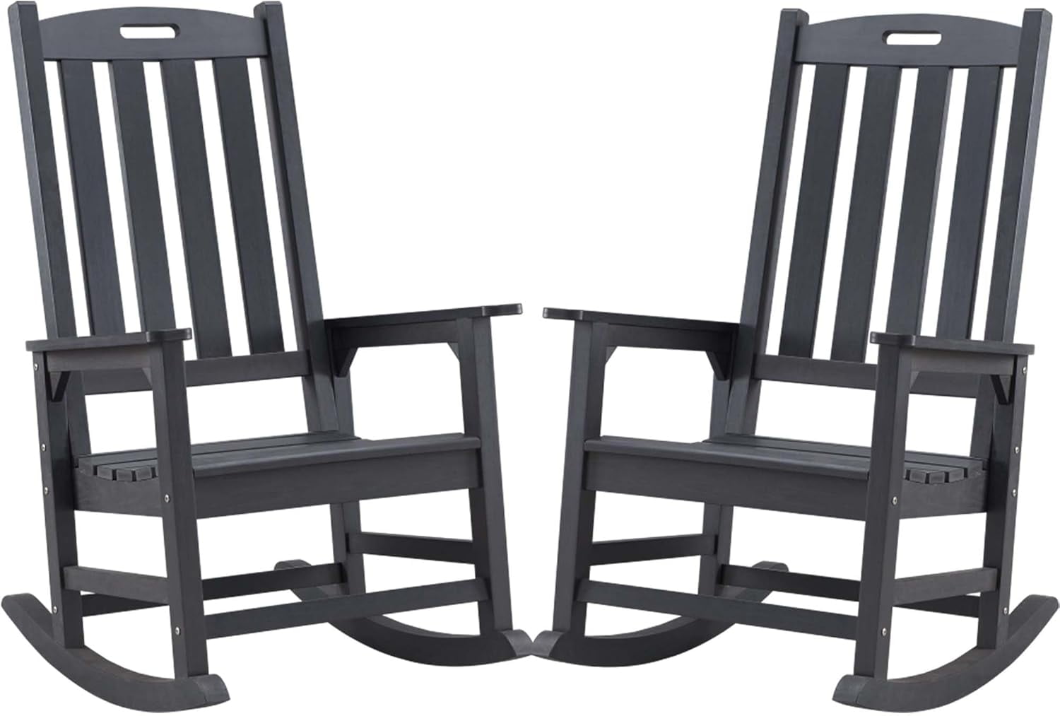 Oversized Outdoor Rocking Chair Set of 2, Porch Rocker with 21" Wide ...