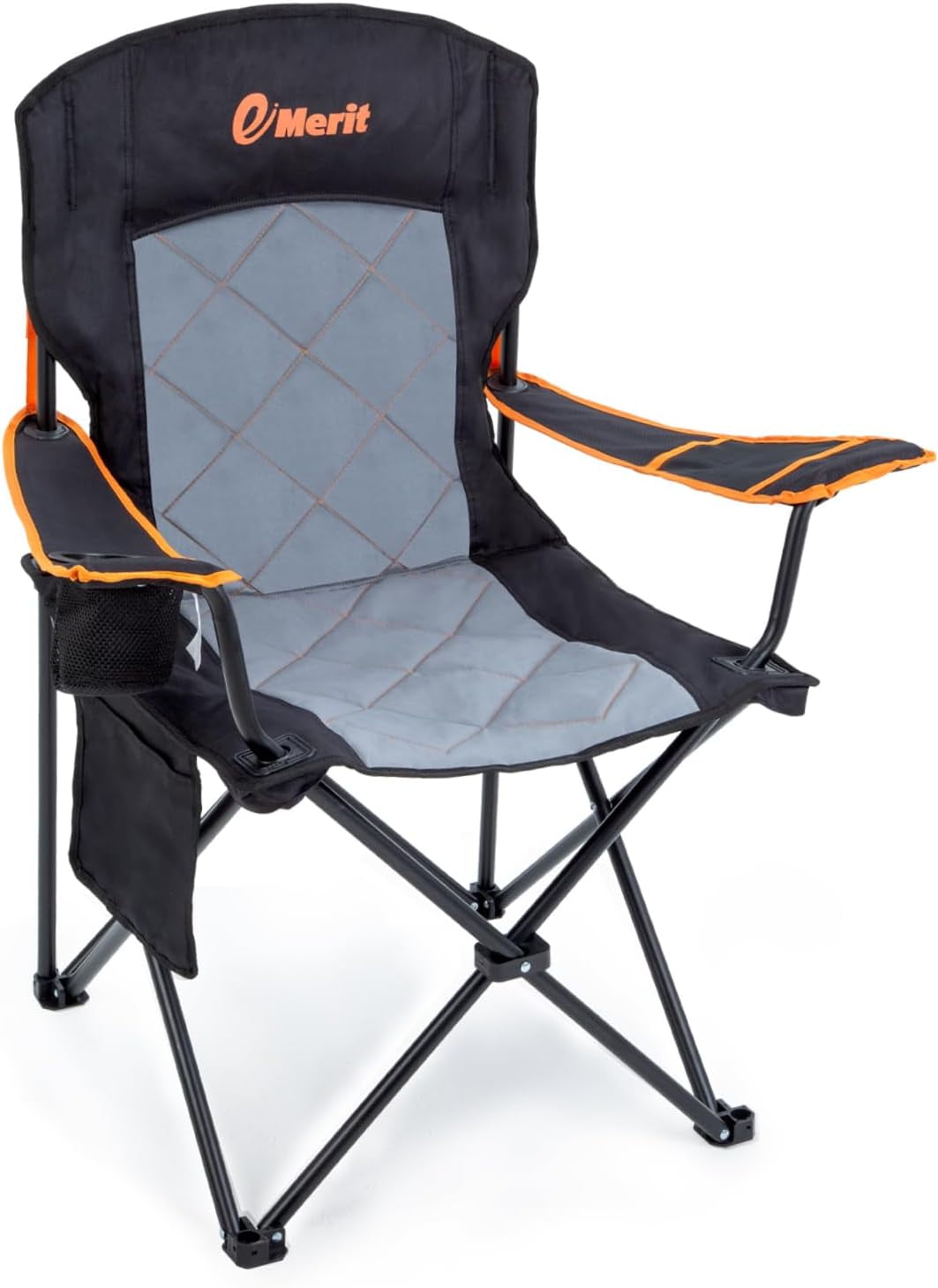 Oversized Padded Camping Chair, 350LB Heavy Duty Quad Fold Chair with ...