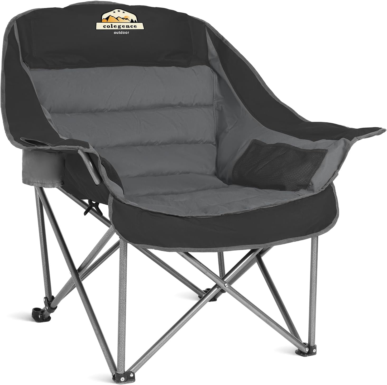 Oversized Padded Camping Chair, Heavy Duty Portable Folding XL Camp ...
