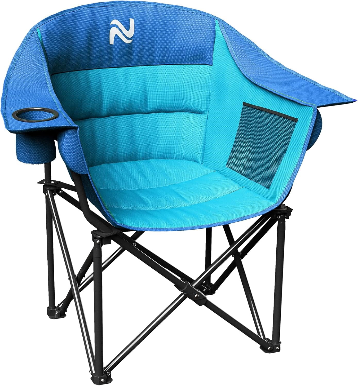 Oversized Padded Camping Chair - Heavy Duty Support 400lbs - Portable ...