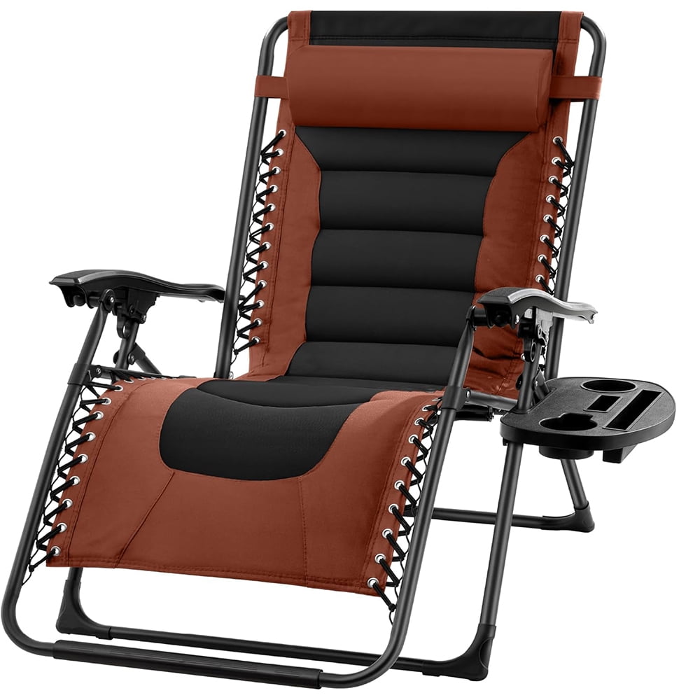 Oversized Padded Zero Gravity Chair, Folding Outdoor Patio Recliner, XL ...